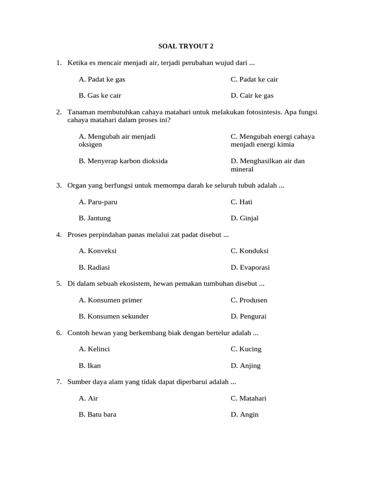 Soal Tryout 2 | PDF