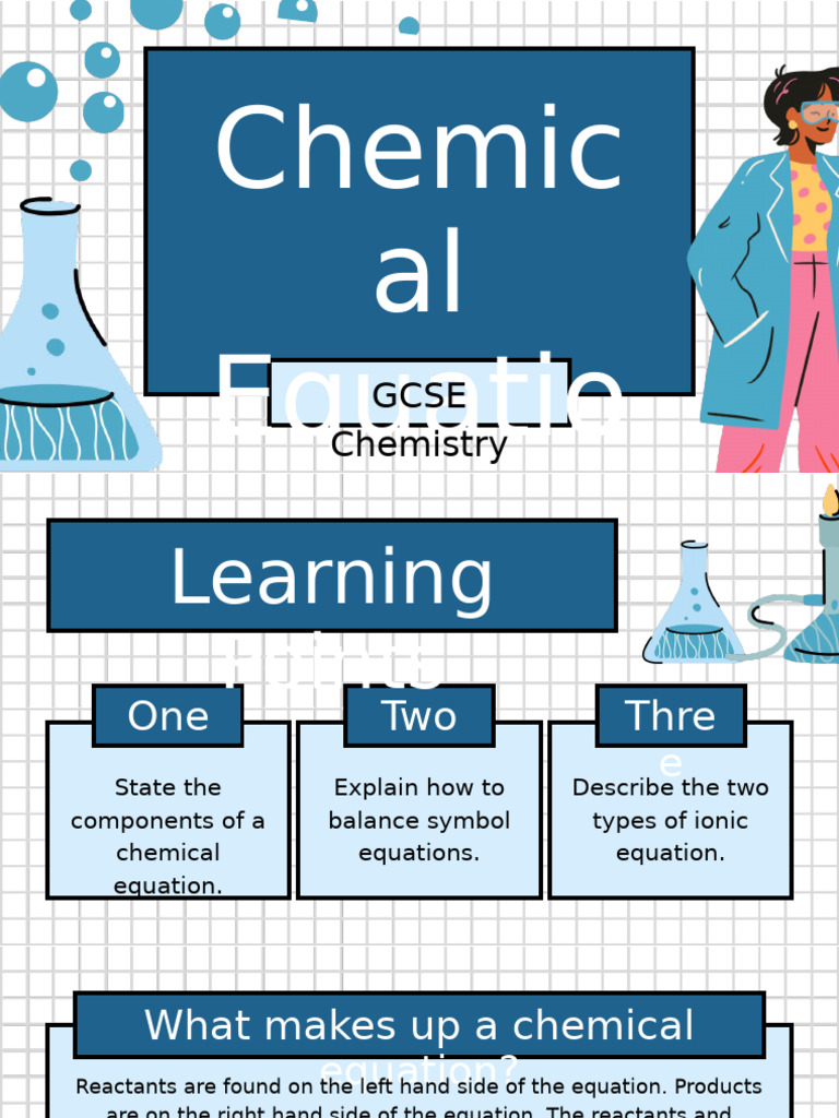 Chemical Equations Lesson Presentation in A Blue Bold Style | PDF ...