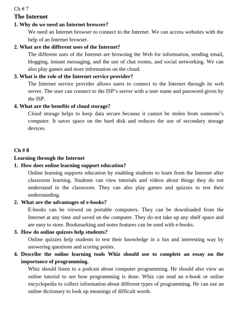 CH # 7 & 8 (Computer) | PDF