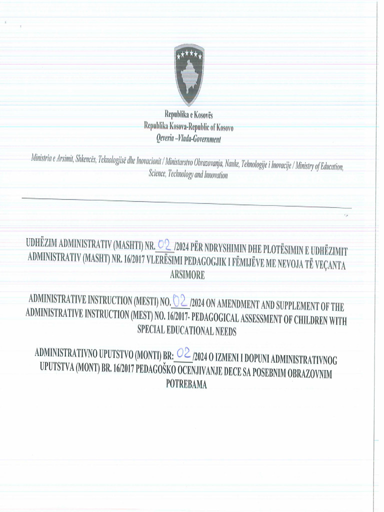 Udhezim Administrativ Me NR 02 1 Rotated 1 | PDF
