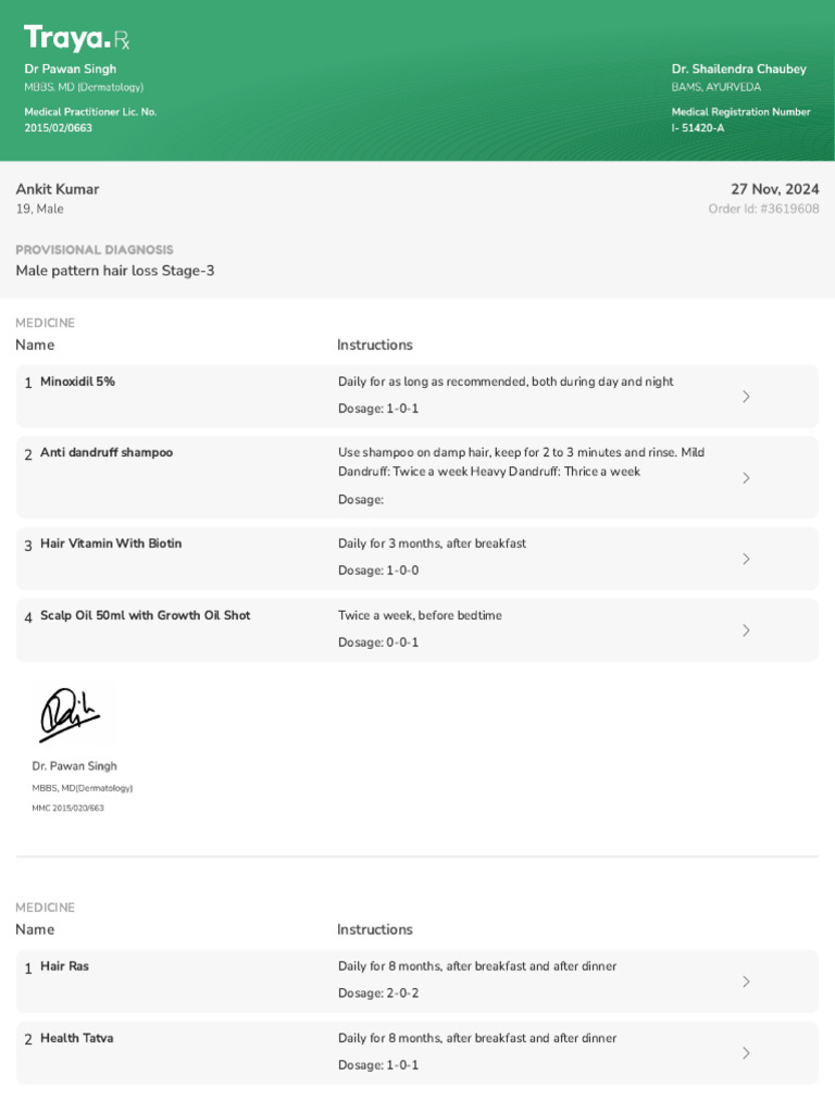 My Prescription - Traya | PDF