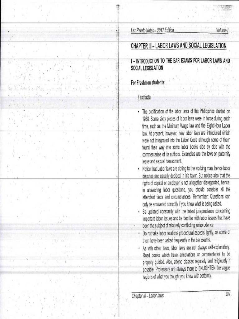 Labor - Bar Reviewer 2017 Notes | PDF