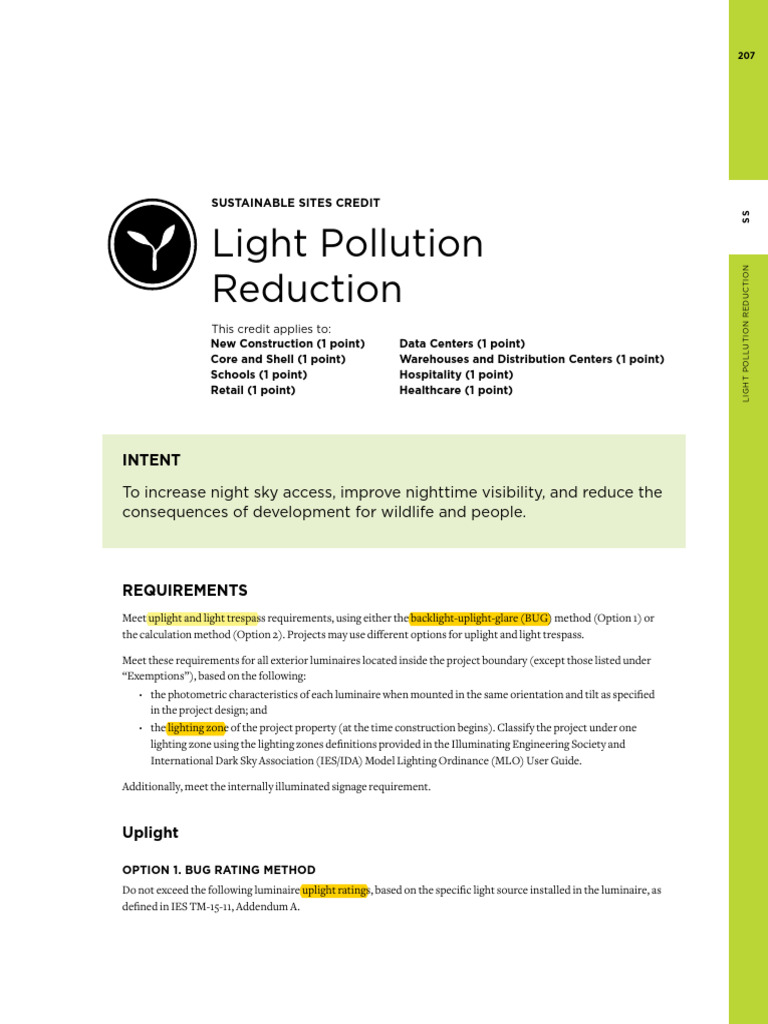 207 Light Pollution Reduction | PDF | Lighting | Architectural Elements