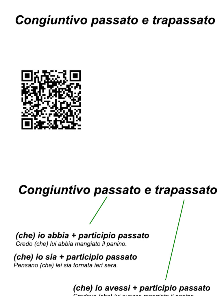 Congiuntivo Passato e Trapassato Lim | PDF