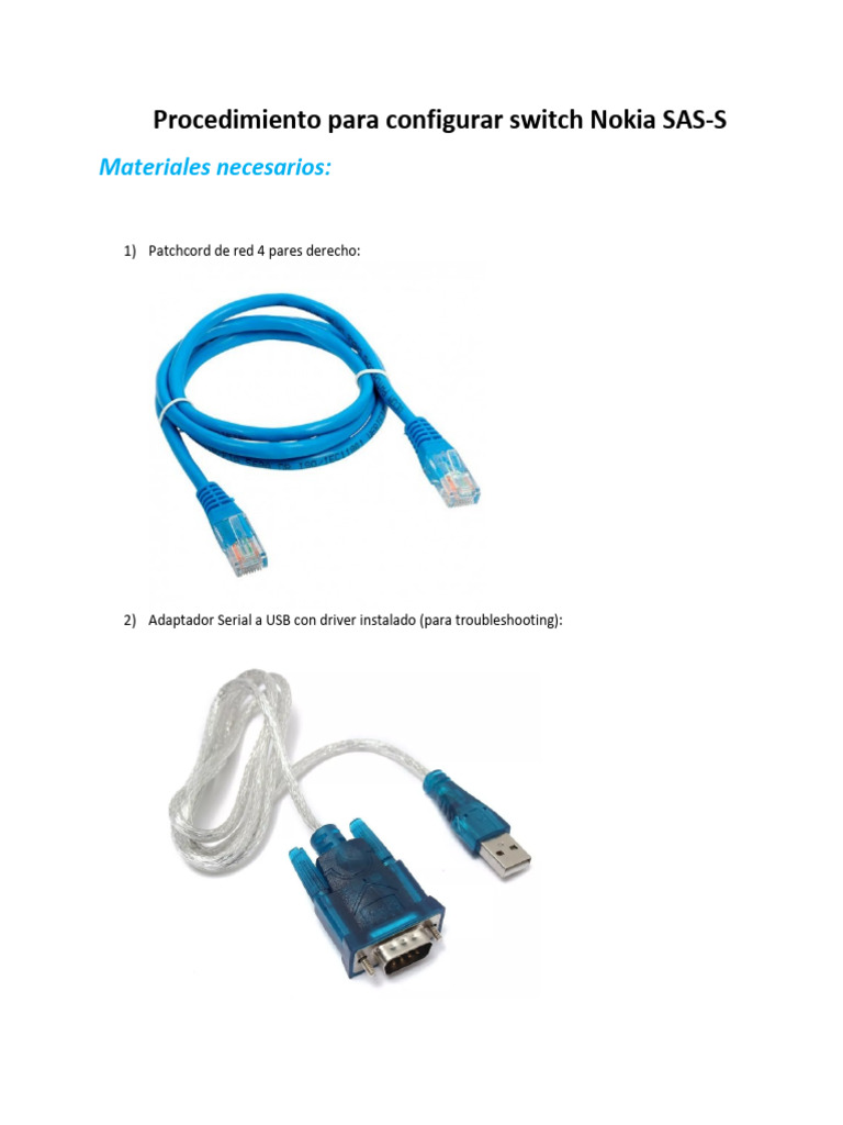 Procedimiento para Configurar Switch Nokia SAS-S 24p o 48p | PDF ...