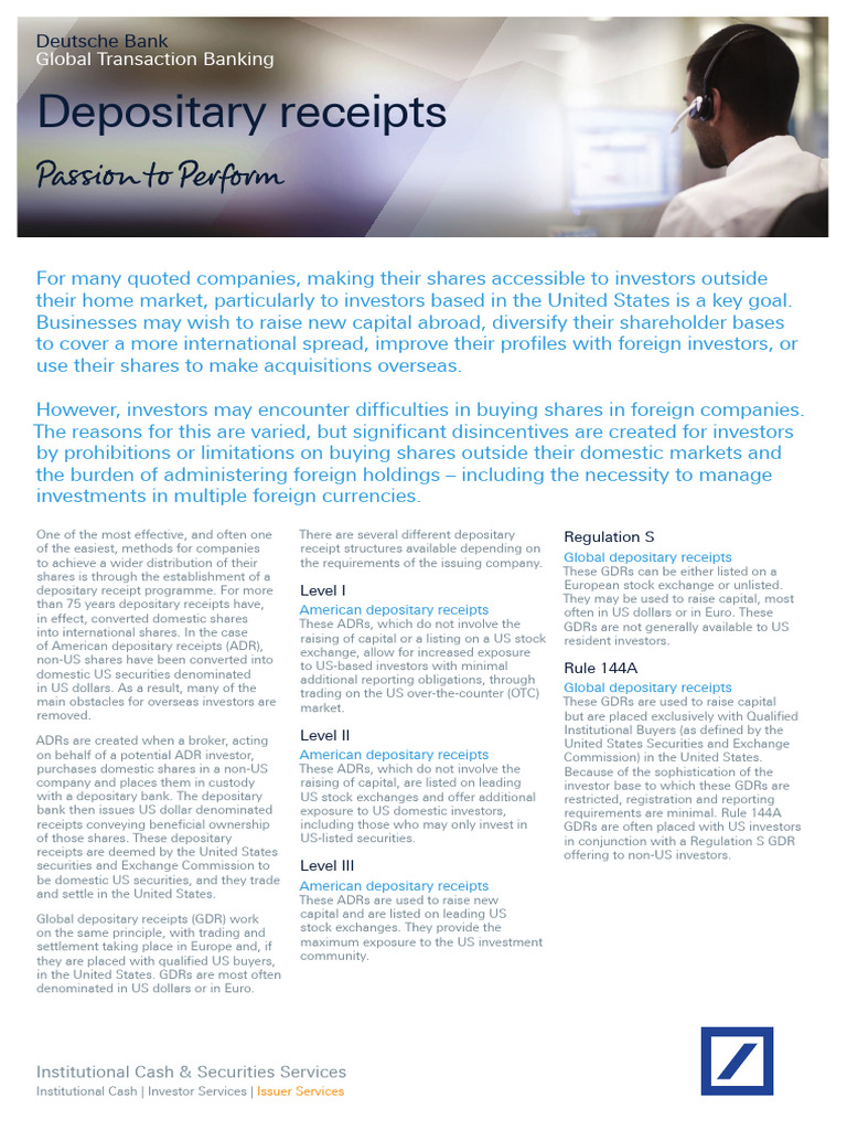 Depositary Receipts for Global Investors | PDF | American Depositary ...