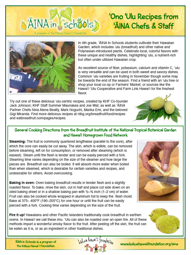 KHF Aina Ulu Recipes 2020 | PDF | Baking | Garlic