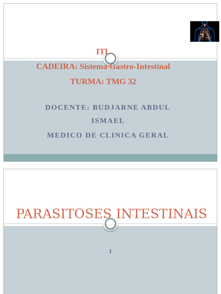 Aula 14 Parasitoses Intestinais Moc | PDF | Especialidades médicas ...