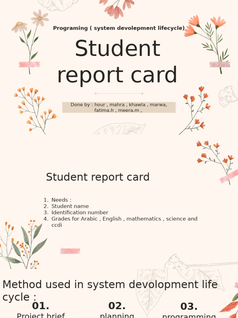 Student Report Card 8A2 Project | PDF