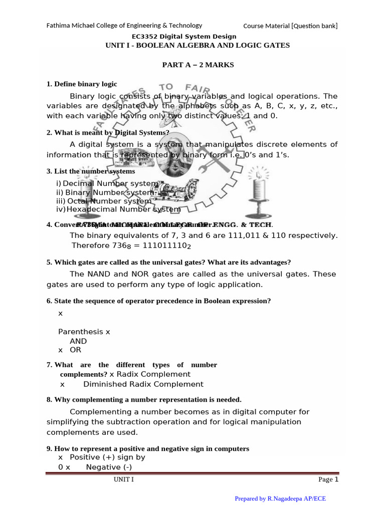 DIGITAL SYSTEM DESIGN QB | PDF | Read Only Memory | Computer Data Storage