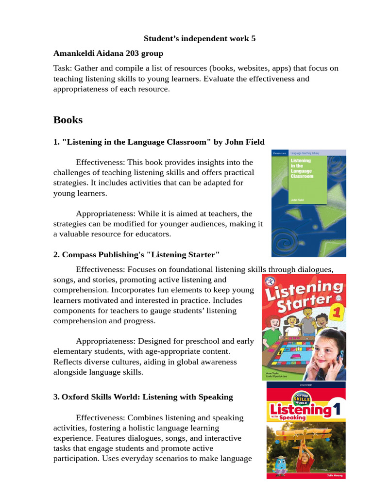 Student's Independent Work 5 | PDF | Learning | Education Theory