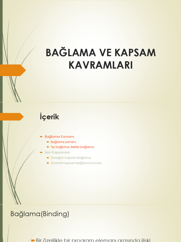 Bağlama Ve Kapsam Kavramları | PDF
