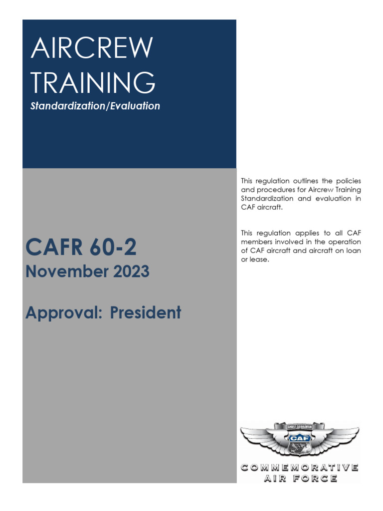 CAFR 60-2 Aircrew Training - Standadization and Evaluation Jan-2024 ...