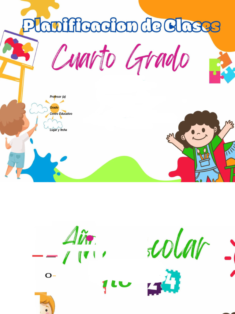Planificación Clases Cuarto Grado 2024 | PDF | Enseñando | Puntuación