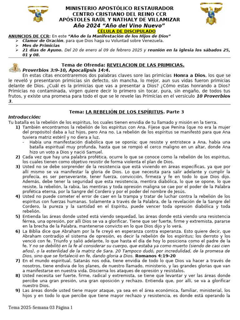 Tema 2025-Semana 03 | PDF | Oración | Amor