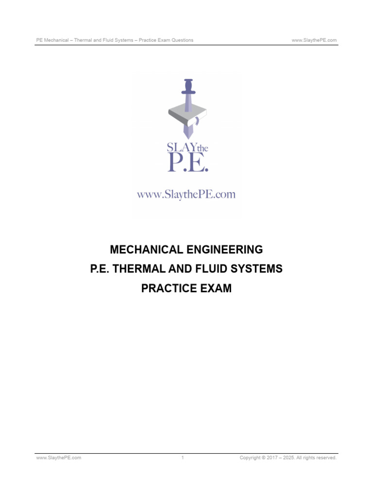 Slay The PE - Mechanical - TFS Practice Exam Questions 2023 v1.4 | PDF ...
