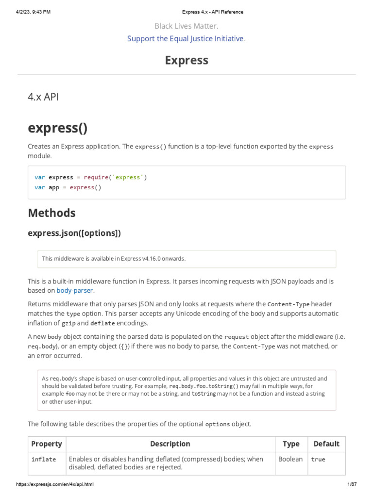 Express.js 4.x API Guide | PDF | Parsing | Boolean Data Type