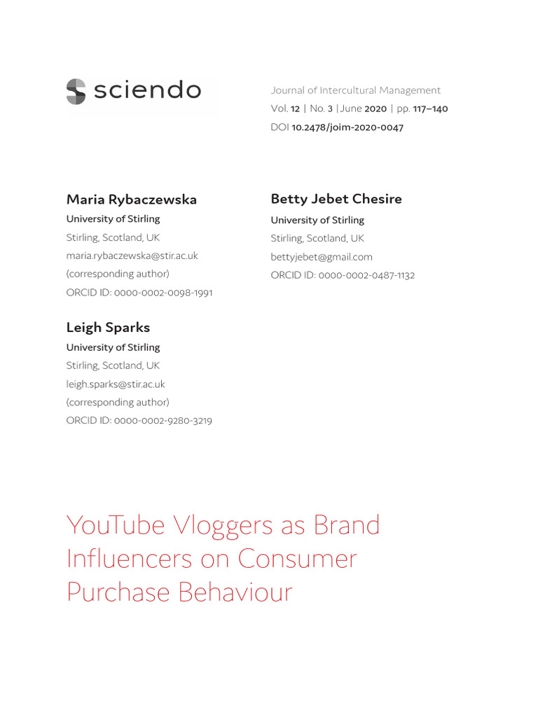 YouTube Vloggers' Impact on Purchases | PDF | Brand | Behavior