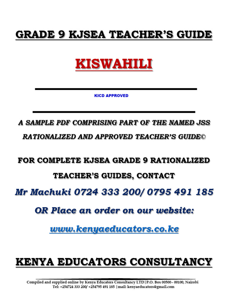 Kis Grade 9 Teacher's Guide Sample | PDF