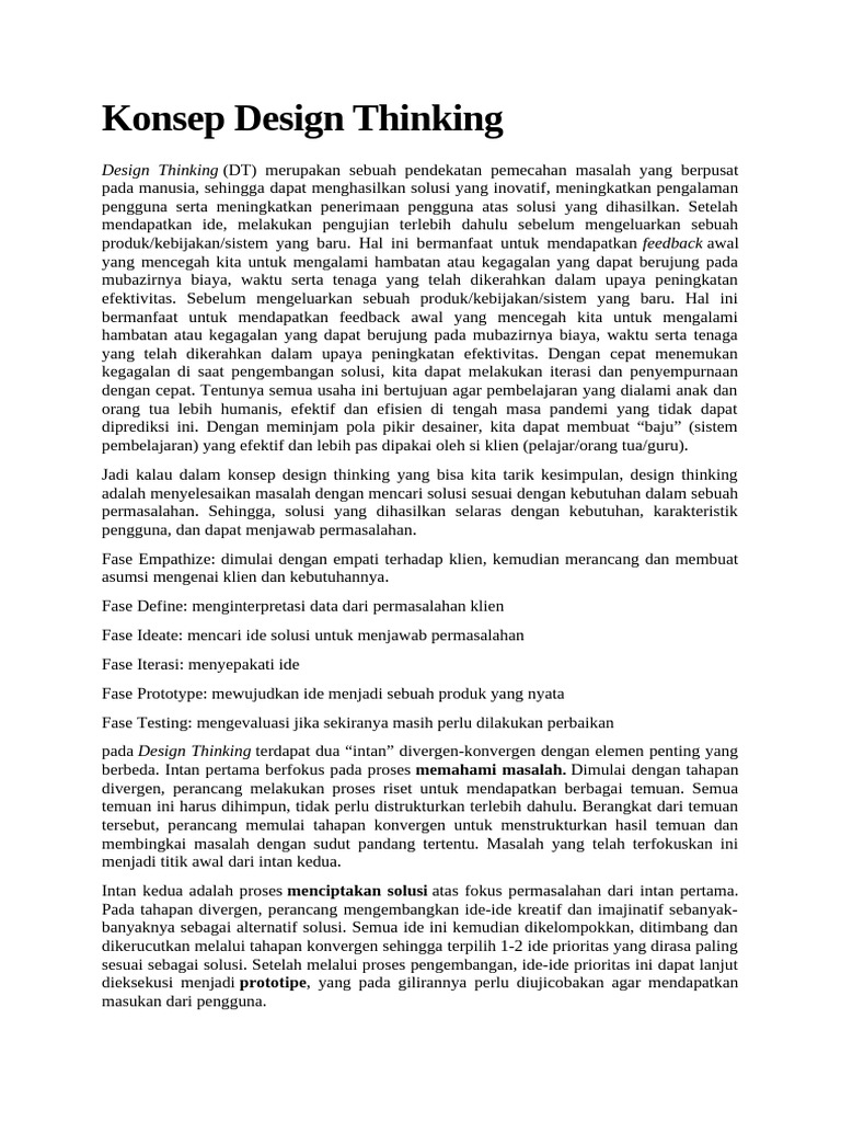 Konsep Design Thinking | PDF