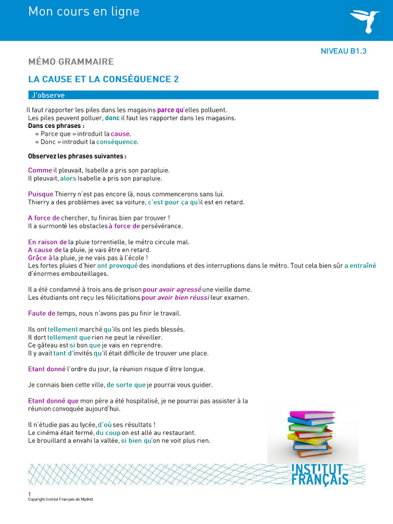 Memo GR Neb13 U3 Cause Consequence2 | PDF