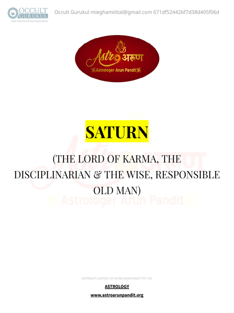 1-SATURN Astrology Notes by AAP.docx | PDF | Planets In Astrology ...