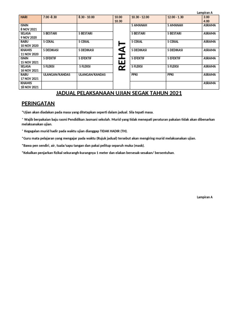 Jadual Segak | PDF