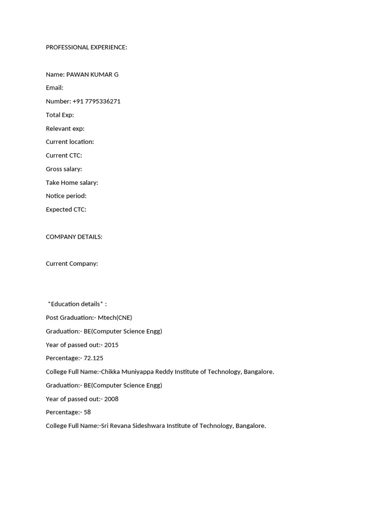 Hemanth Details | PDF