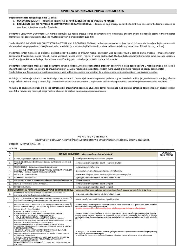 Popis Dokumenata 2023 | PDF