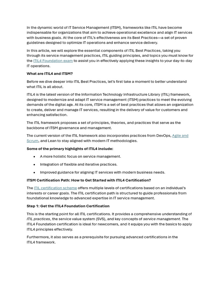 IT Service Management | PDF | It Service Management | Strategic Management