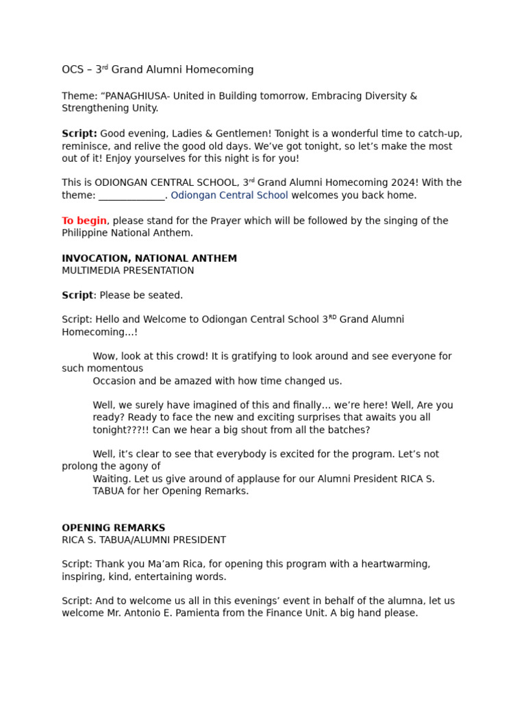 OCS Alumni Script | PDF