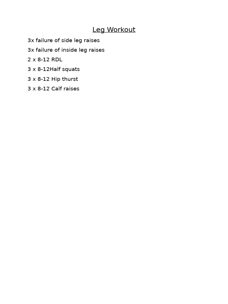 Leg Workout | PDF