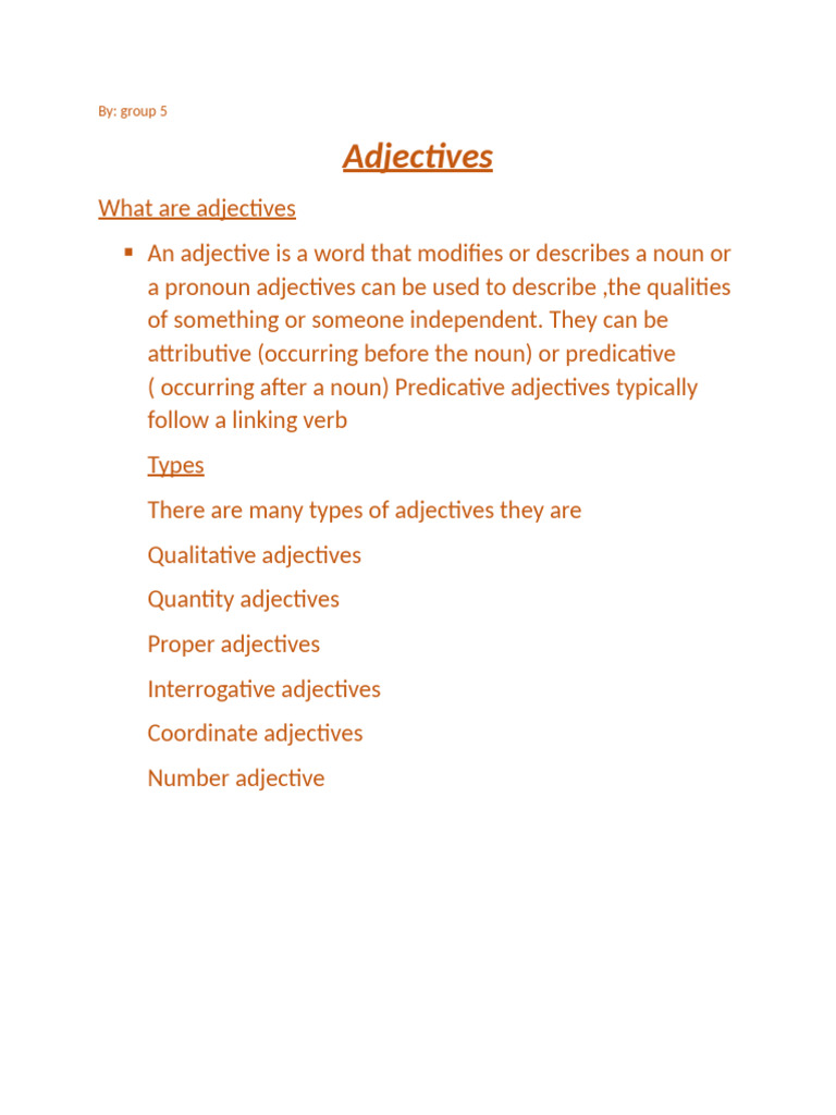 Adjective presentation | PDF