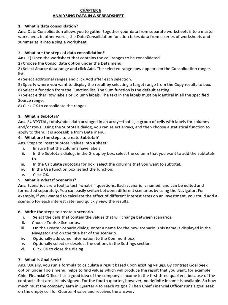GR-10 Unit 2 Electronic Spreadsheet CH 6, 7 | PDF | Hyperlink | Spreadsheet