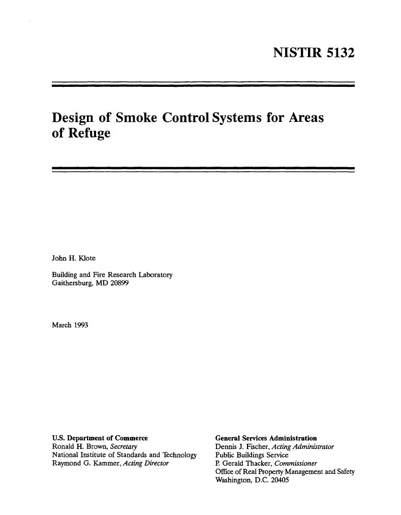 Design of Smoke Control Systems For Areas of Refuge 1993 | PDF ...