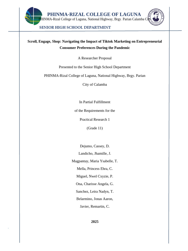Practical Research Template Maam Rafa | PDF | Marketing | Consumer Behaviour