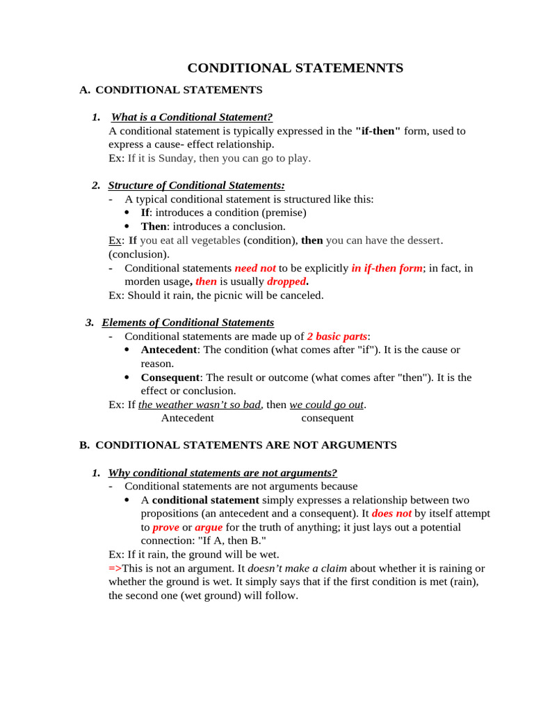 Understanding Conditional Statements | PDF | Argument | Logical Consequence