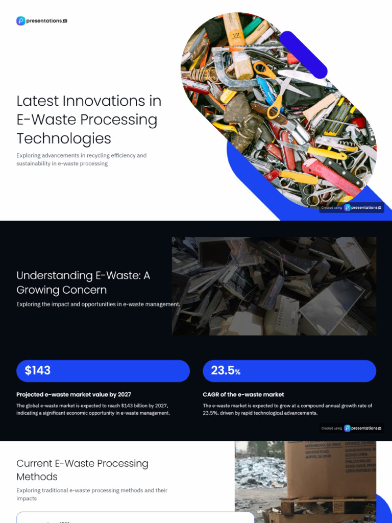 Innovations in E-Waste Processing Technologies | PDF