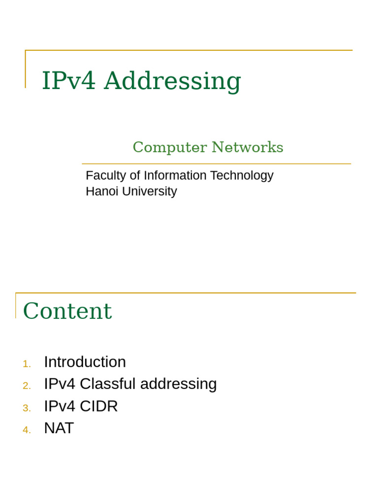CNE Lec4 Network layer - IP_Addressing updated | PDF | Ip Address | Computer Networking
