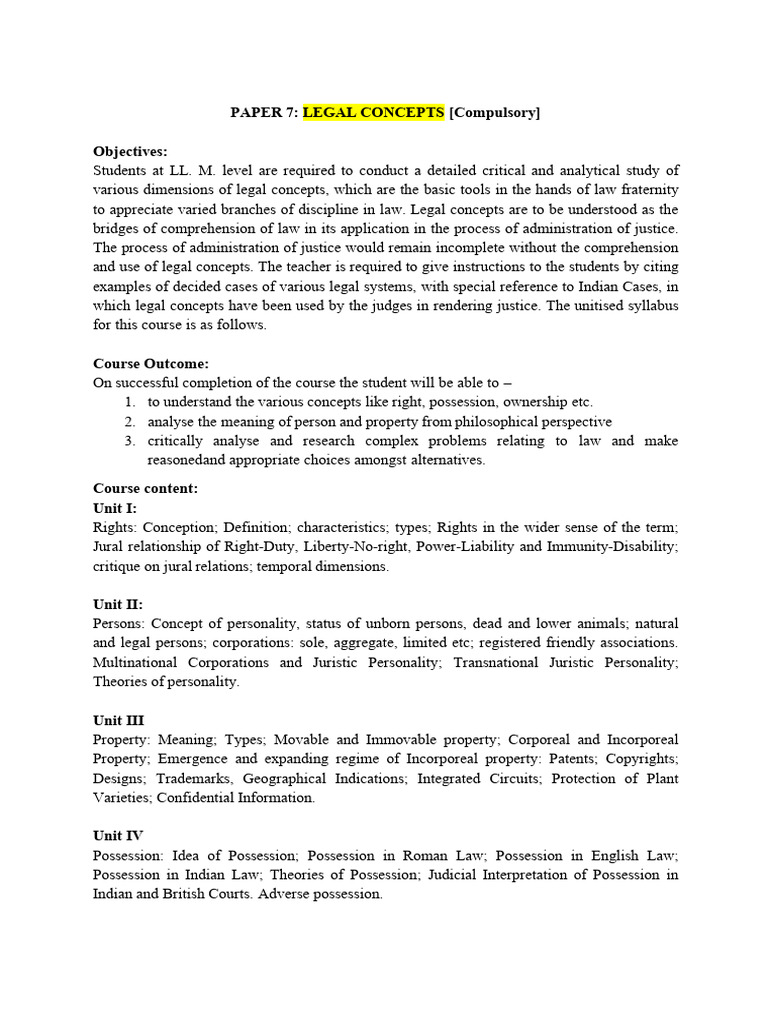78 Legal Concepts | PDF | Concept | Property