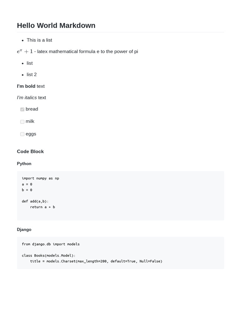 Markdown Guide with Code Examples | PDF