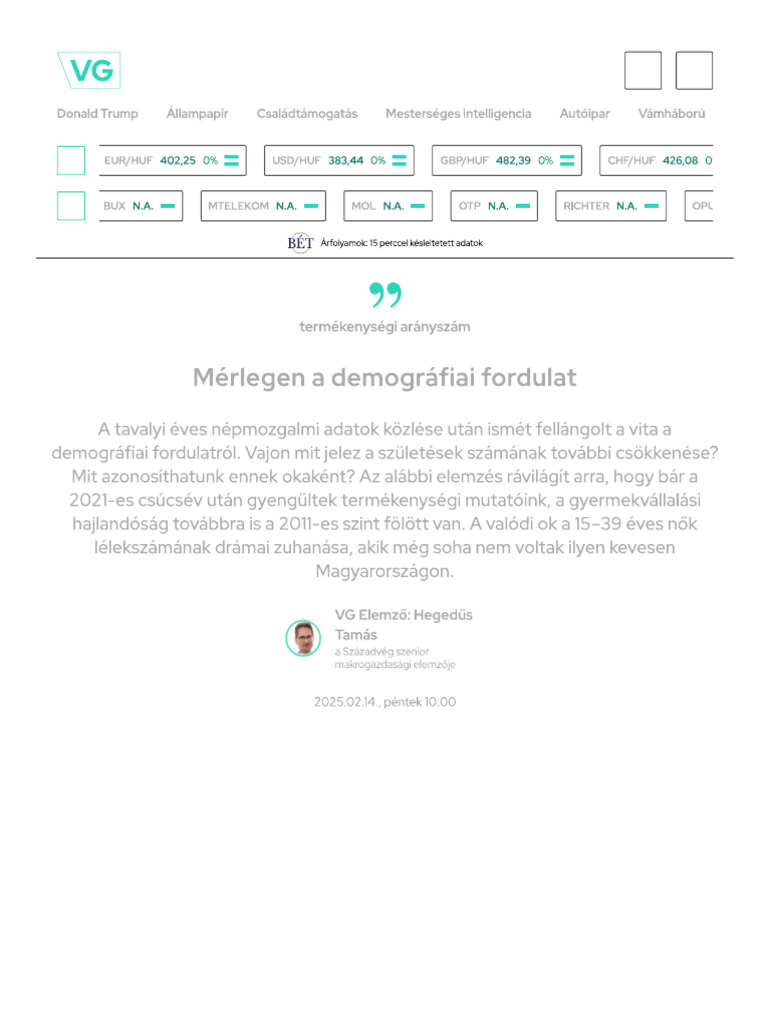 Mérlegen A Demográfiai Fordulat | PDF
