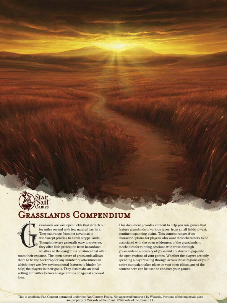 Grasslands Compendium | PDF