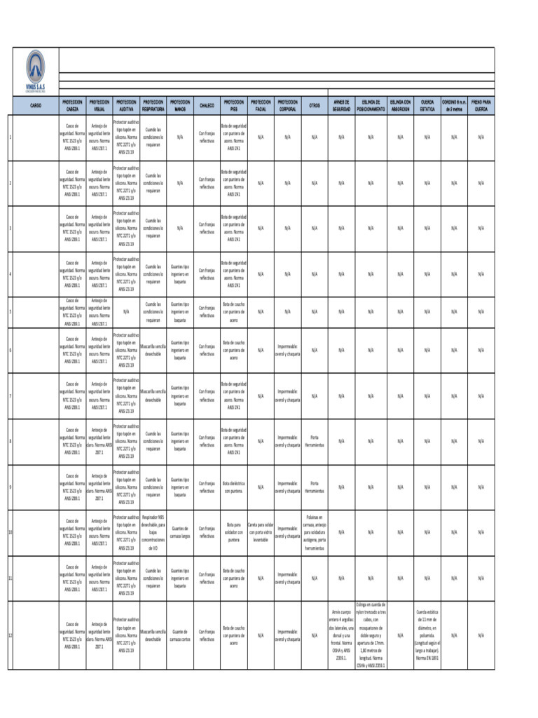 Matriz Epp - Lista de Chequeo Siso - Indumentaria | PDF