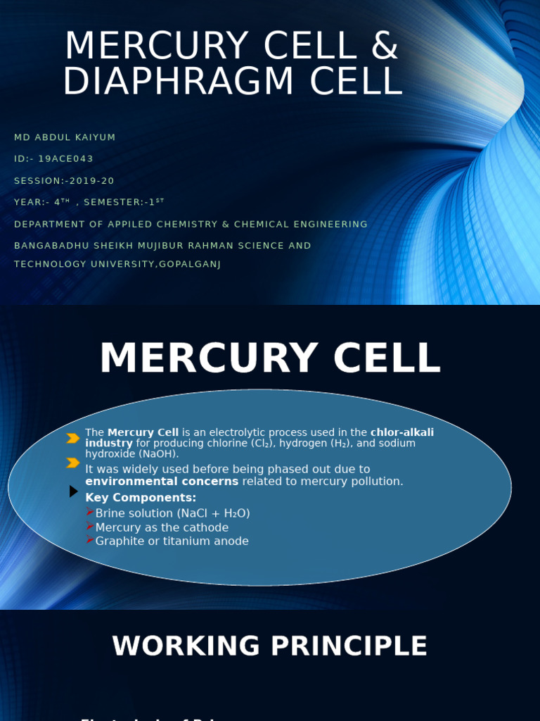 Mercury Cell 0 Diaphragm Cell | PDF | Chemical Compounds | Chemical ...