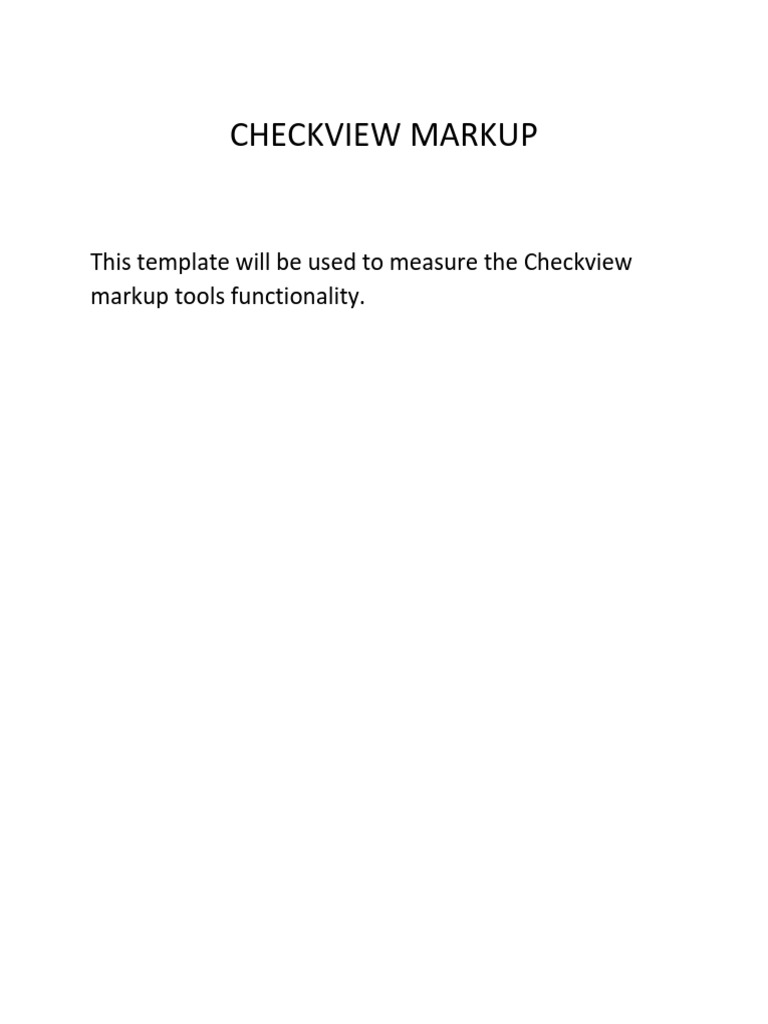 Checkview Markup | PDF