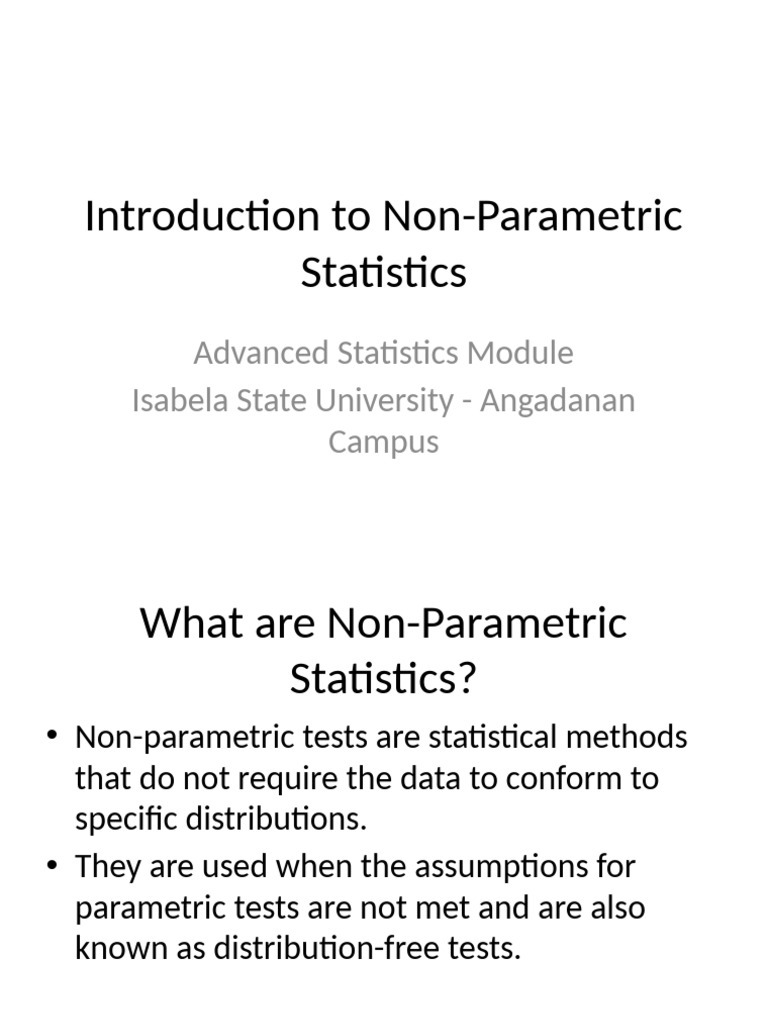 Advanced Statistics Non Parametric Final | PDF