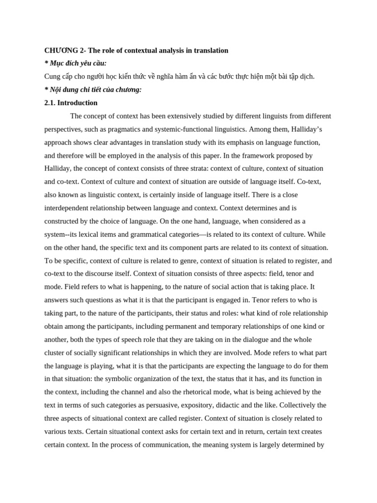 Contextual Analysis in Translation | PDF | Linguistics | Ethnography