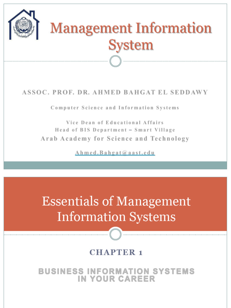 Ch01 Business Information Systems in Your Career | PDF | Information System | System