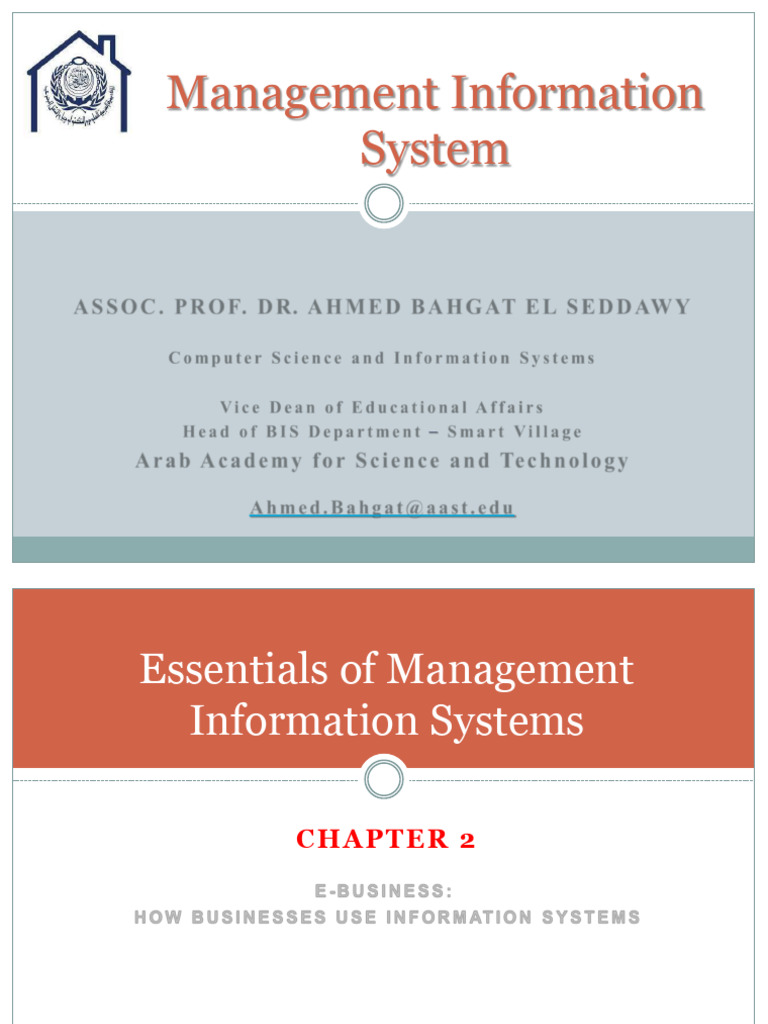 E-Business: Role of Information Systems | PDF | Information System ...